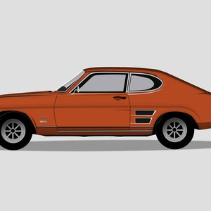 Ford Capri Mk1 3000 GT Drawing Digital Art Poster / Print, Something ...