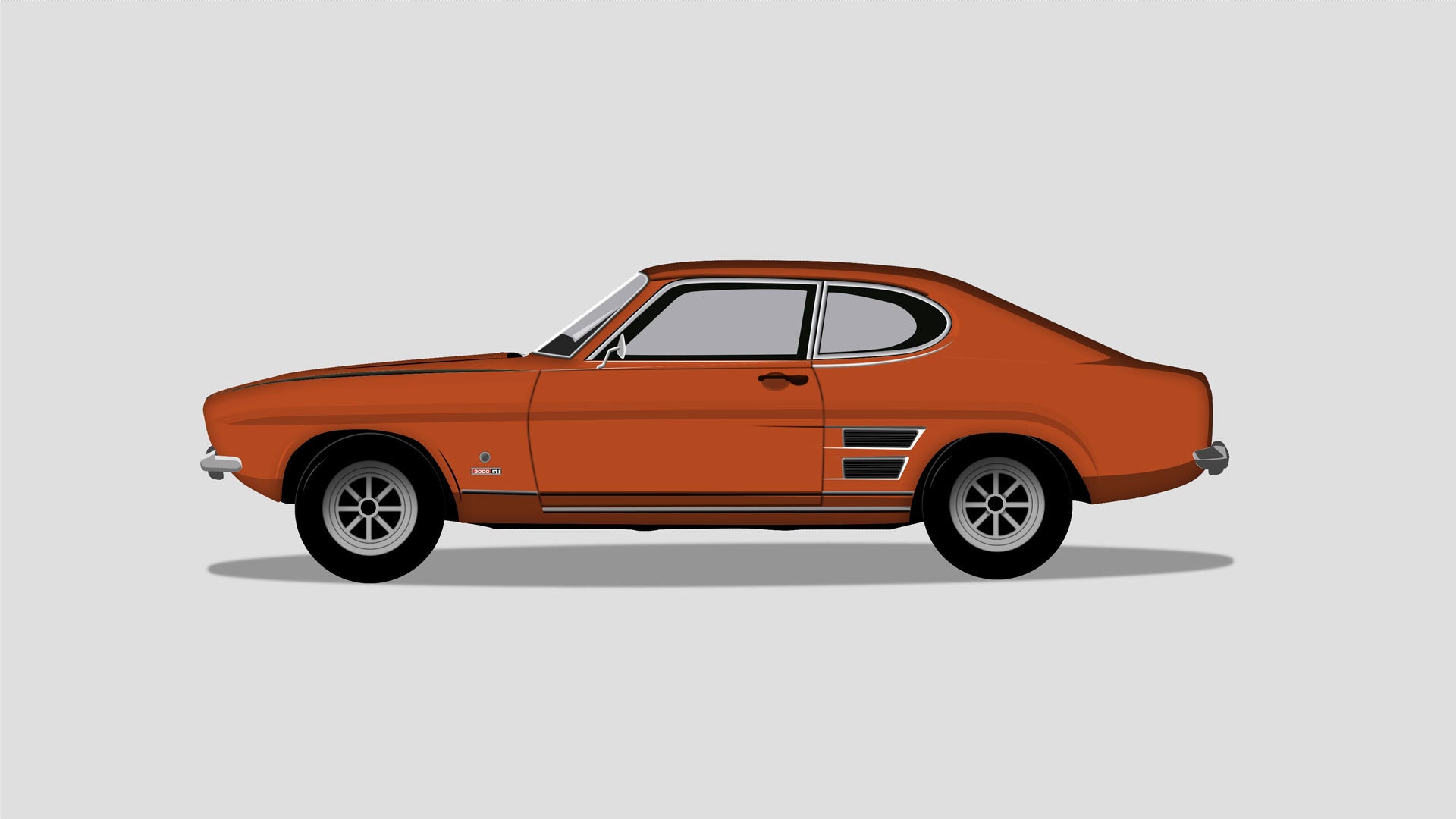 Ford Capri Mk1 3000 GT Drawing Digital Art Poster / Print - Etsy UK