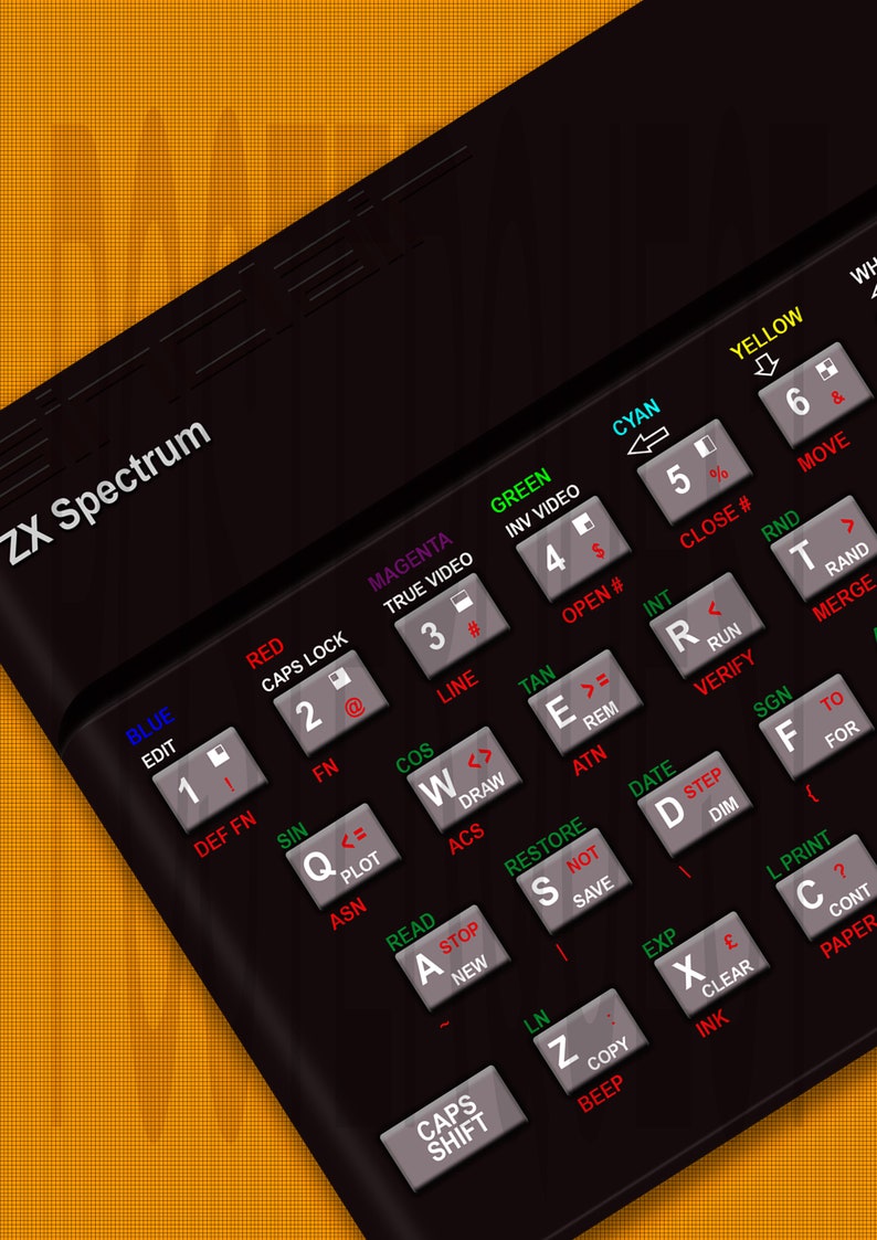 Photorealistic Drawing Sinclair ZX Spectrum Computer Poster - Etsy