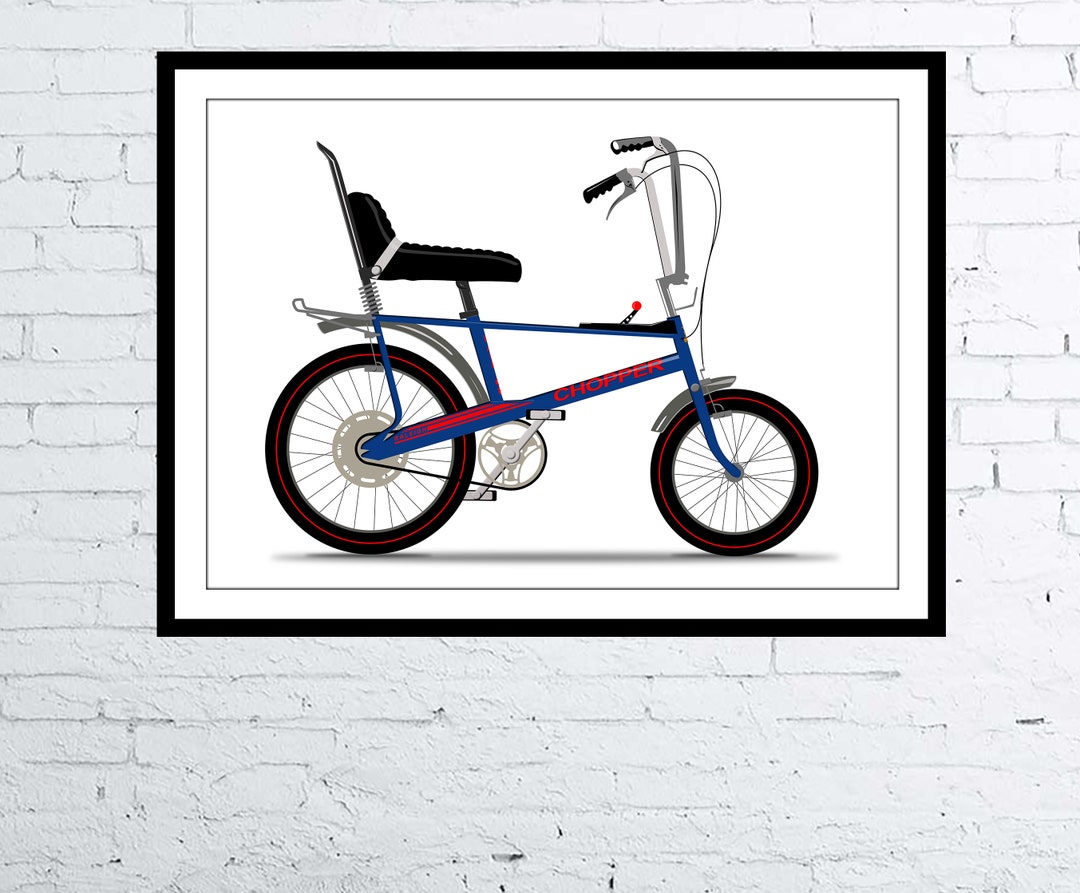Photorealistic Drawing Raleigh Chopper Mk2 Pop Art Retro Drawing Poster ...