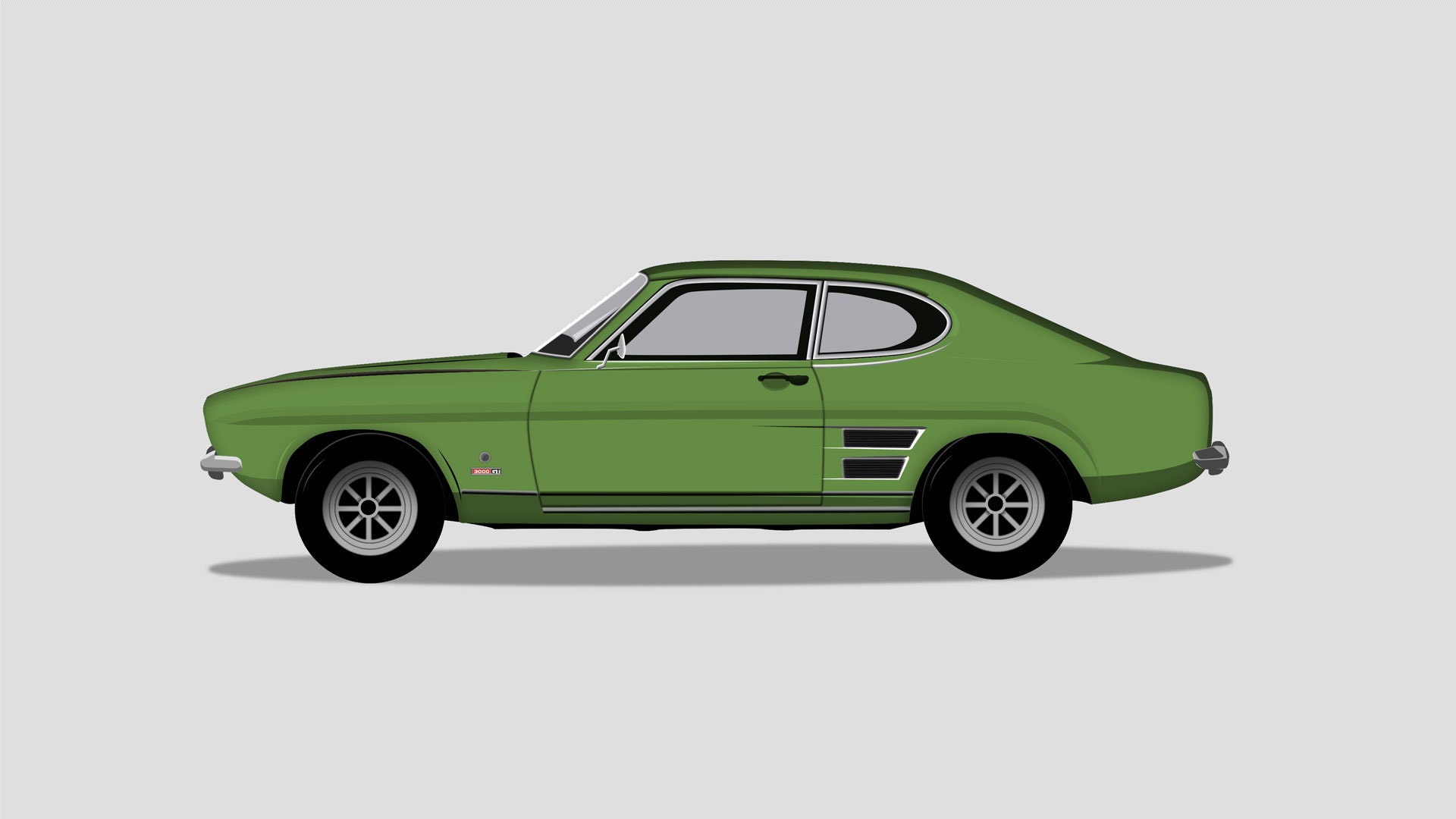 Ford Capri Mk1 3000 GT Drawing Digital Art Poster / Print | Etsy
