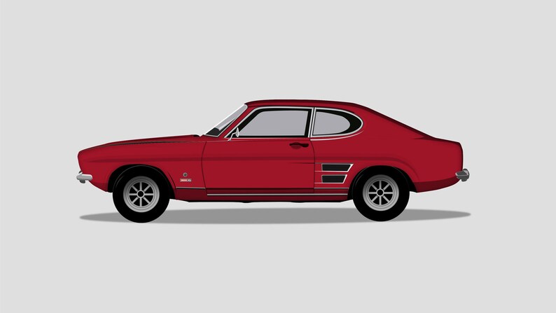 Ford Capri Mk1 3000 GT Drawing Digital Art Poster / Print, Something ...