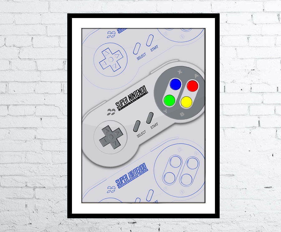 SNES Poster Computer Poster Super Nintendo Entertainment System Digital ...