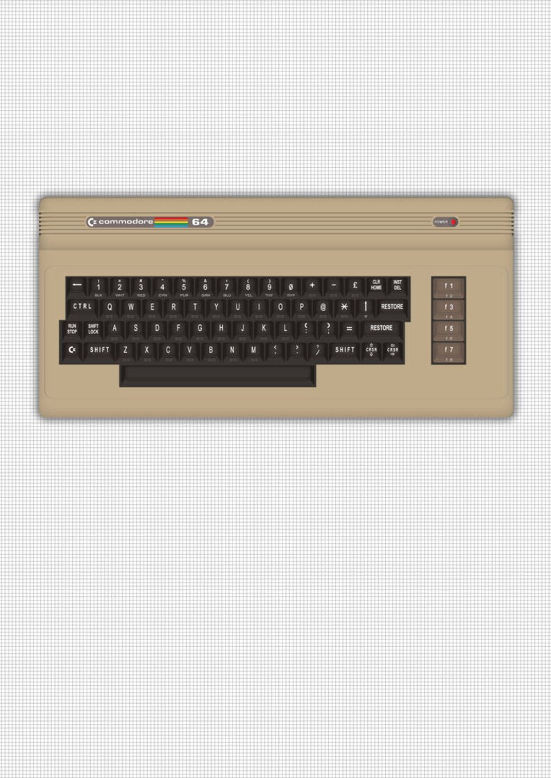 Commodore 64 Computer Poster Retro Digital Art Poster / Print | Etsy