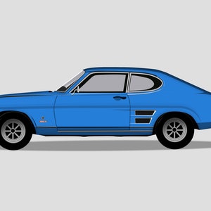 Ford Capri Mk1 3000 GT Drawing Digital Art Poster / Print, Something ...