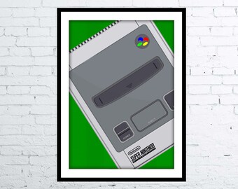 SNES Poster Computer Poster Super Nintendo Entertainment System Digital ...