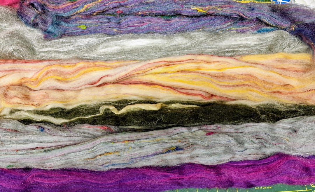 30g Fancy Luxury Waste Wool / Silk / in Random Colour Selection, Wool ...