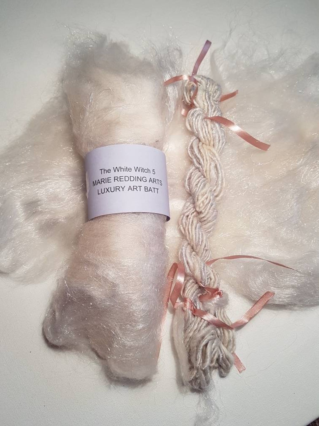 Narnia Art Yarn / Handspun Yarn / 5 the White Witch / White / Silver ...