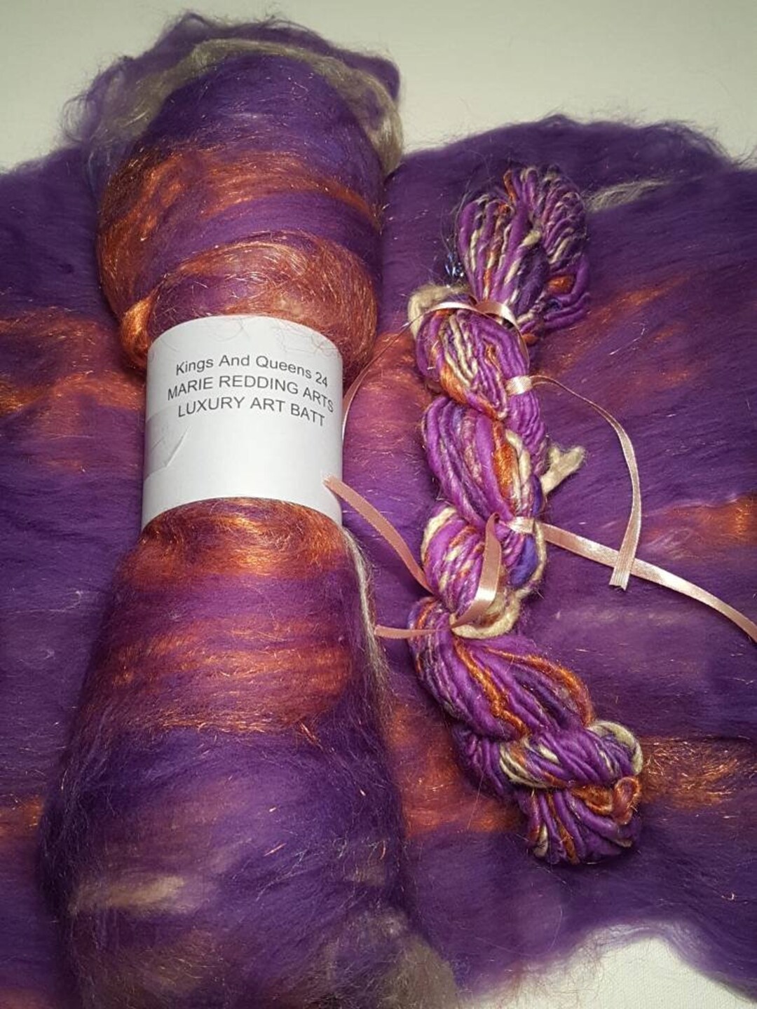 Narnia Art Yarn / Handspun Yarn / 24 Kings and Queens / Purple / Copper ...