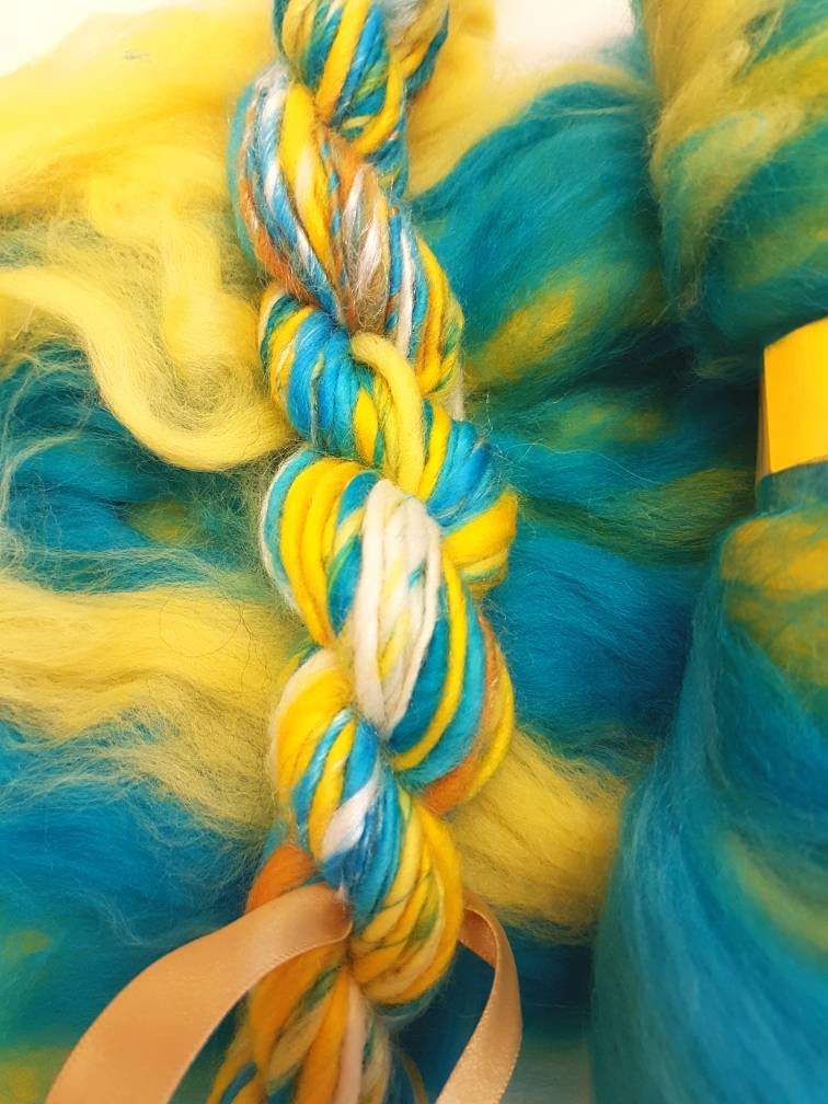 Wizard of Oz Handspun Yarn / 4 the Yellow Brick Road / Blue / - Etsy UK