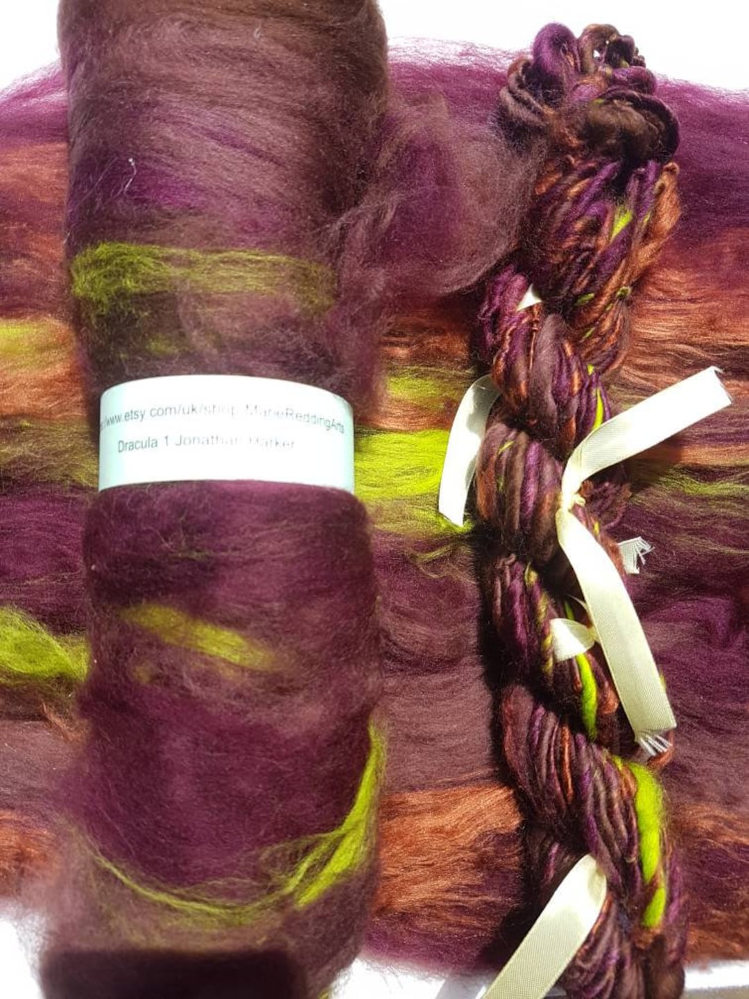 Dracula 'jonathan Harker' Art Batt: Maroon, Green, and Auburn Spinning ...