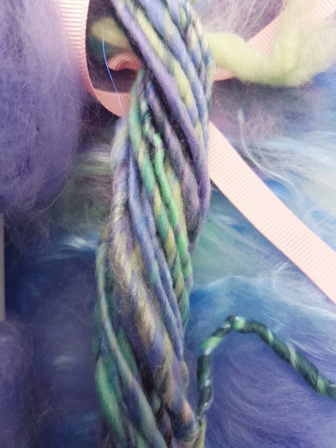 Blue Handspun Yarn / 12 Fair Things Will Fade / 50g / Lilac / | Etsy