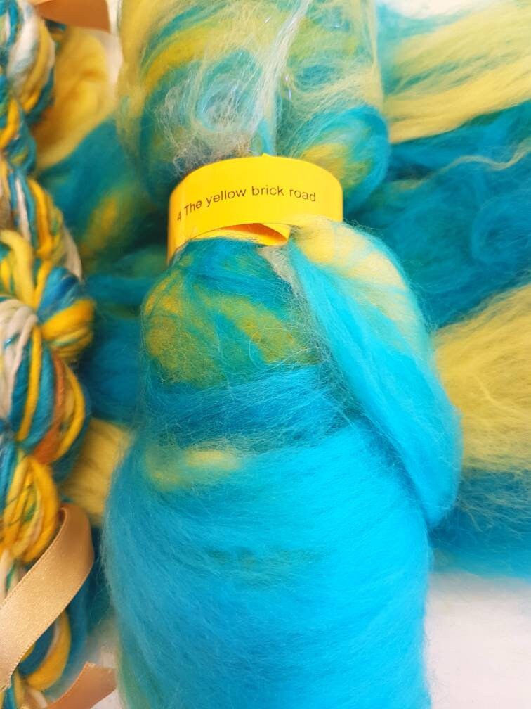 Wizard Of Oz Handspun Yarn / 4 The Yellow Brick Road / Blue / | Etsy