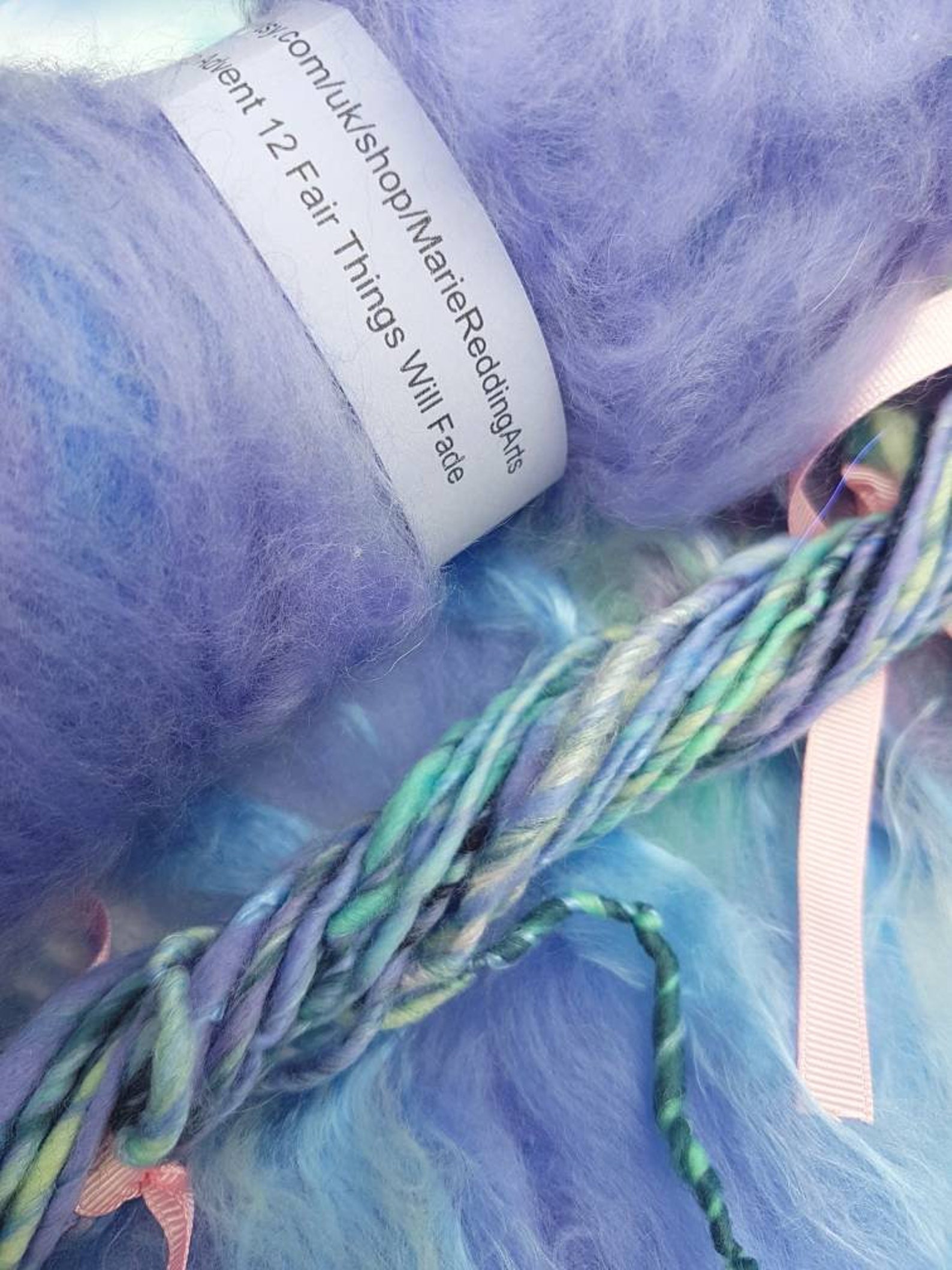 Blue Handspun Yarn / 12 Fair Things Will Fade / 50g / Lilac / | Etsy
