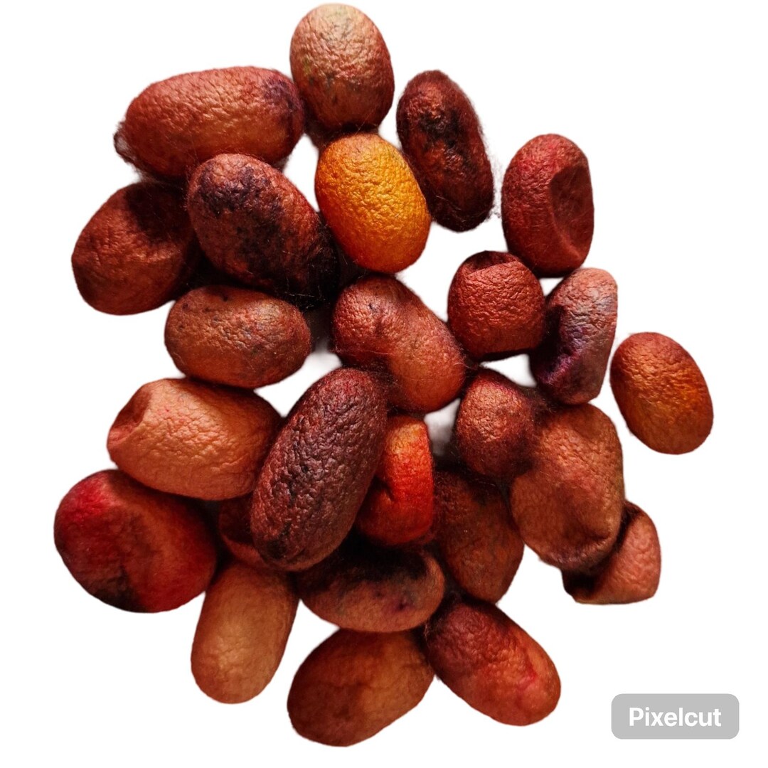Red Mulberry Silk Cocoons X 20 / Hand Dyed Mulberry Cocoons / Blood Red ...