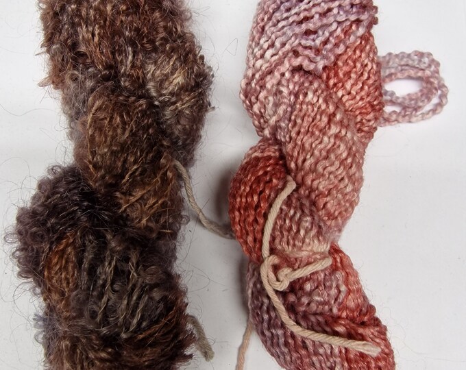 Hand Dyed Texture Thread Pair / Pure Wool End Mohair / Felting / Gift ...