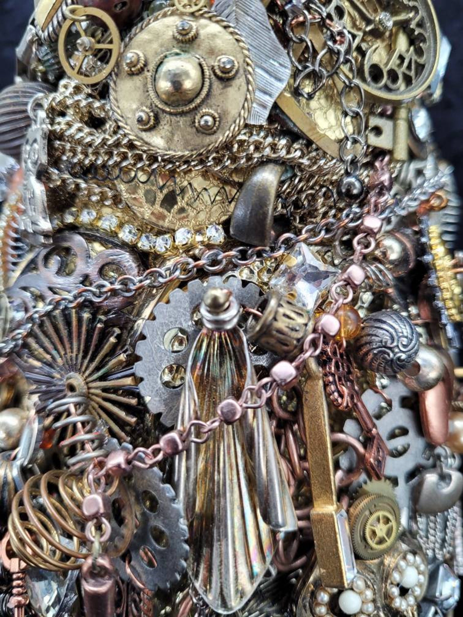 Steampunk Christmas Tree, STEAMPUNK CHRISTMAS, Repurposed, Jeweled ...