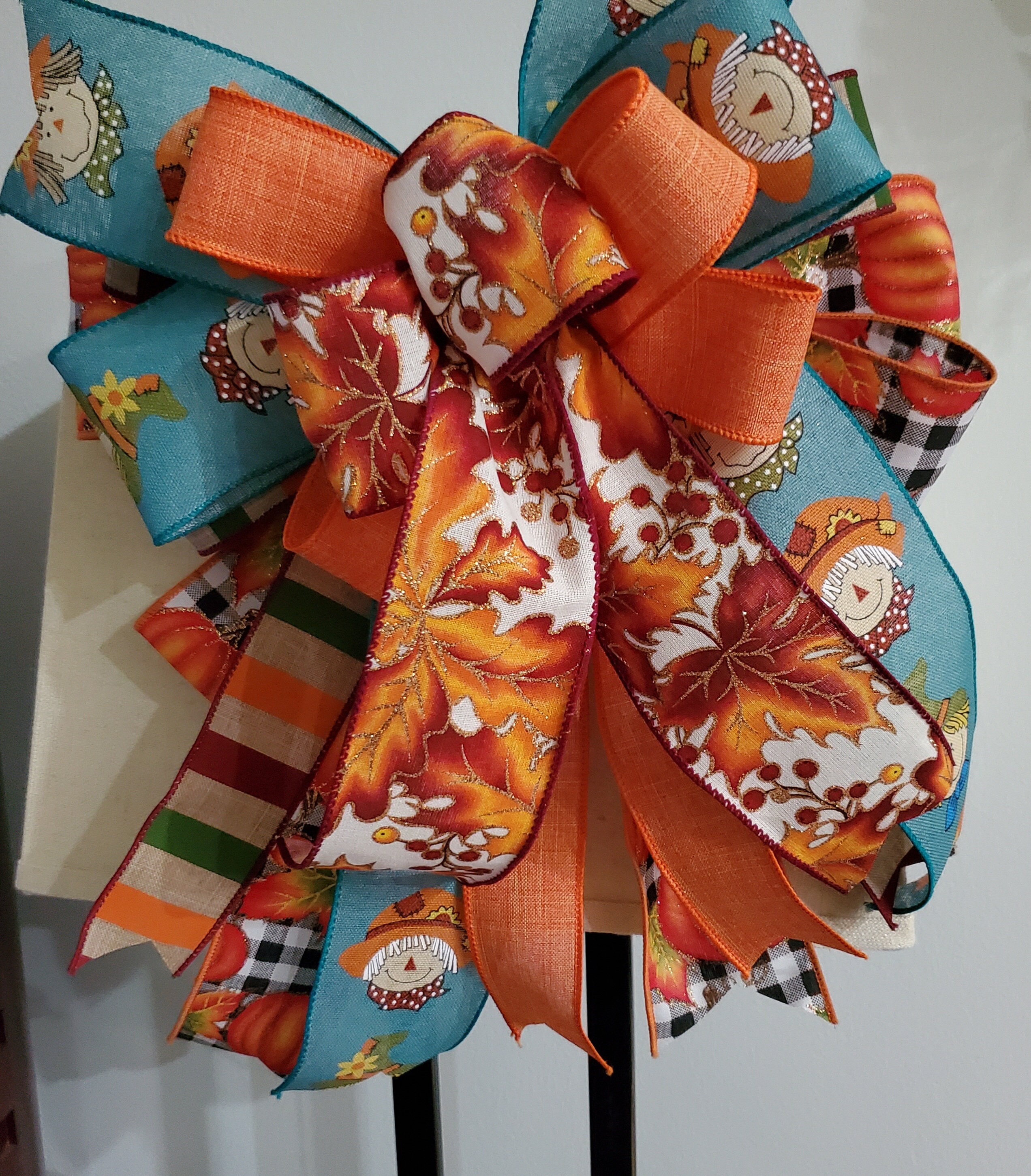 Lantern Bow, Lamp Post Bow, Scarecrow and Fall Leaves Bow for Mailbox ...