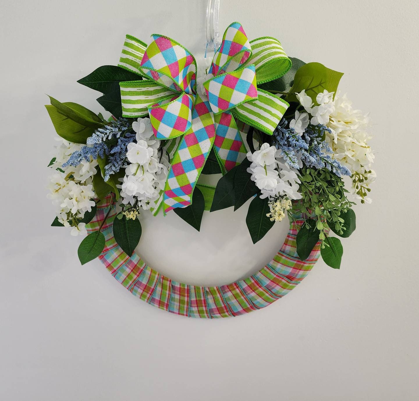 Flat Blue Spring Summer Wreath Thin Wreath for Spring and - Etsy