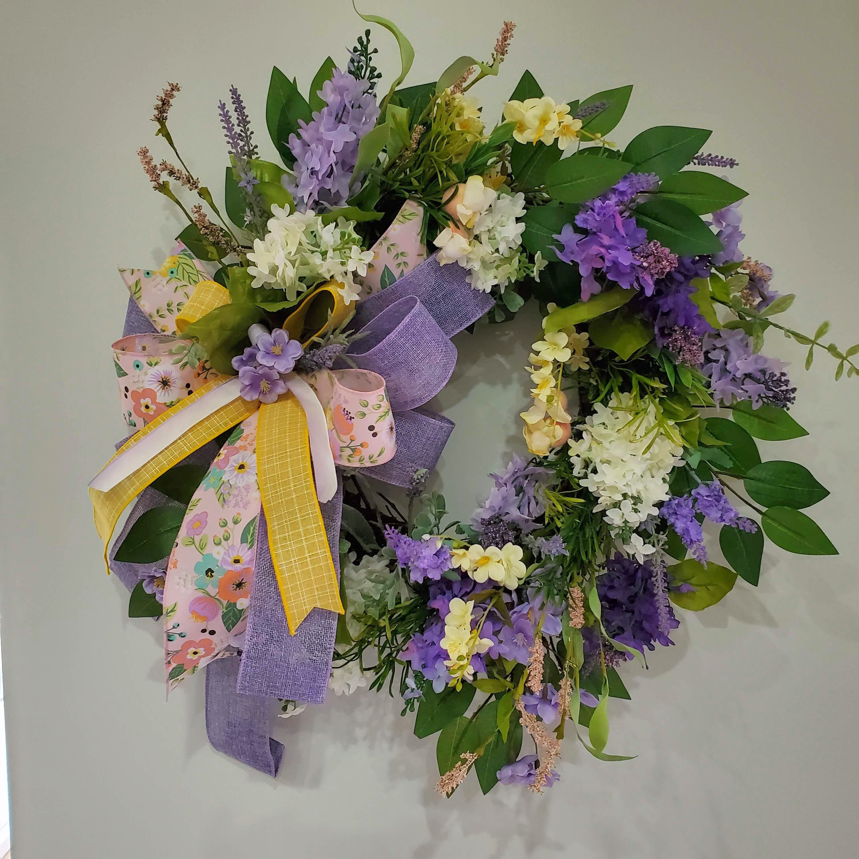 Lilac Wreath Purple Lavender and White Lilac Front Door - Etsy
