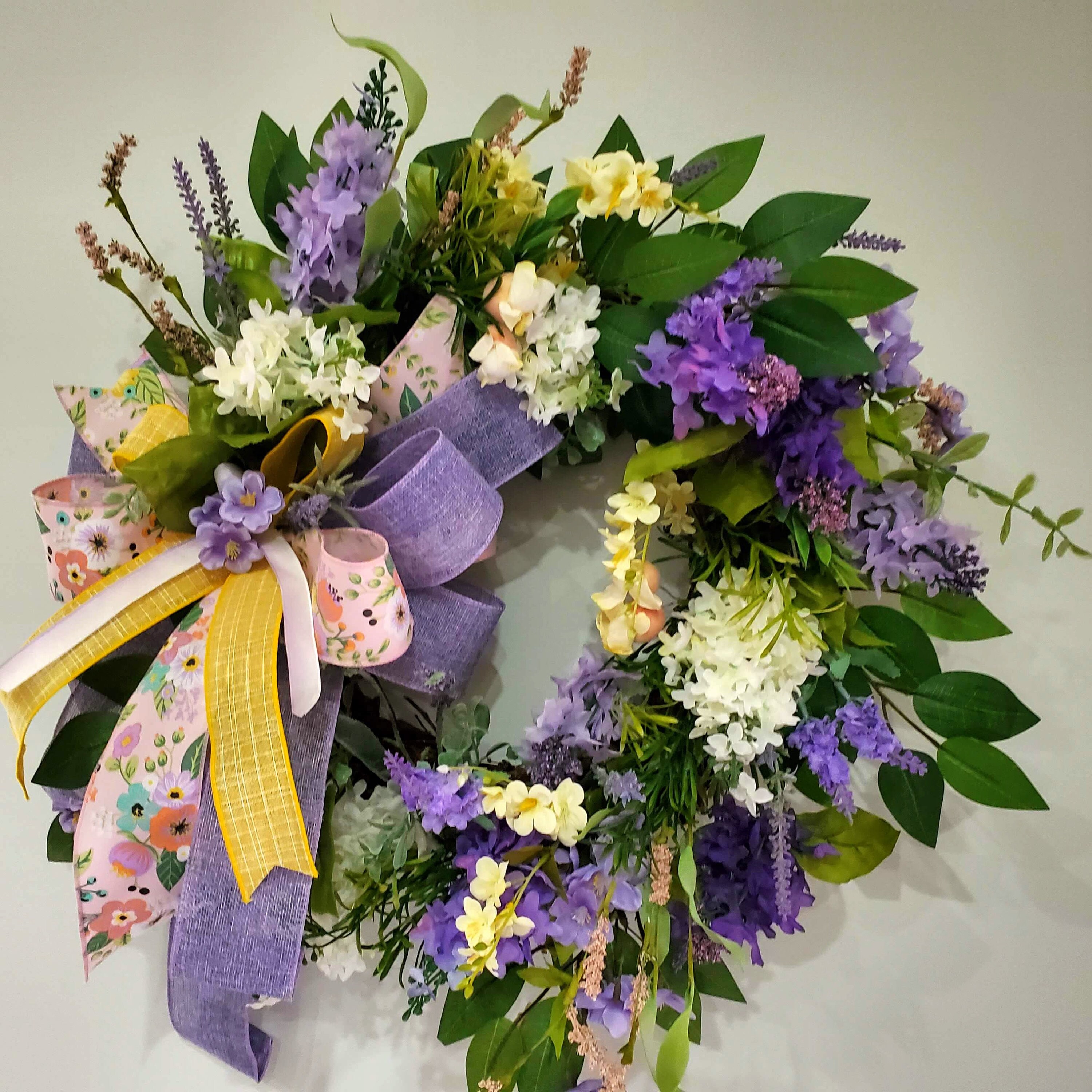 Lilac Wreath Purple Lavender and White Lilac Front Door - Etsy