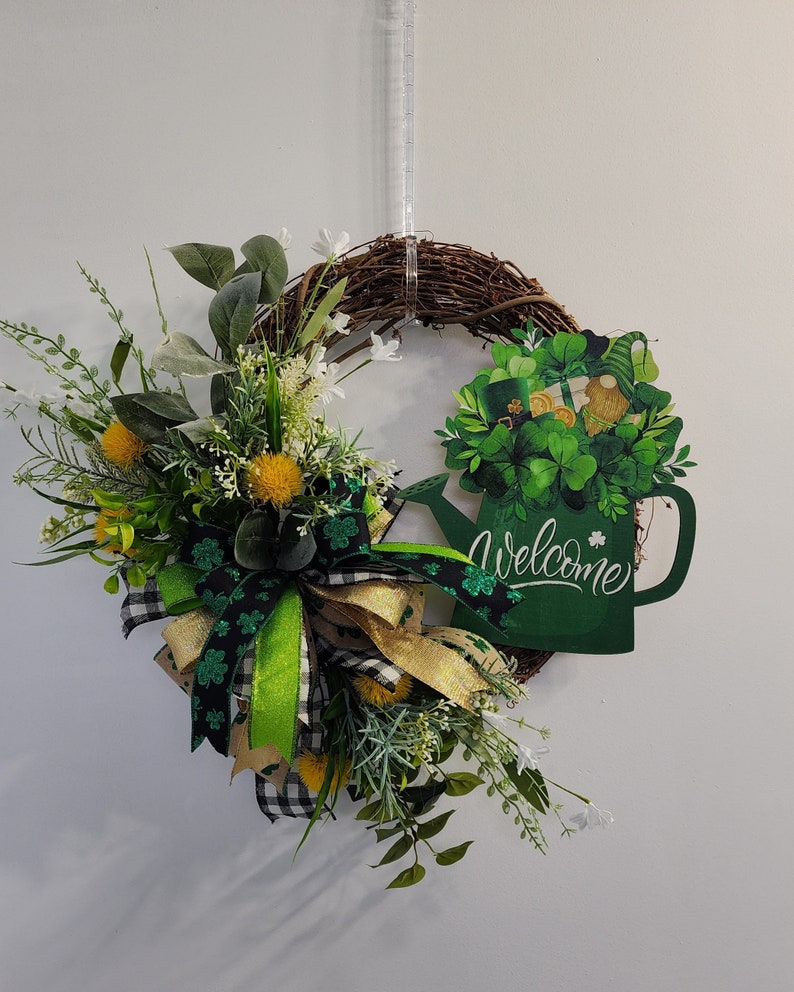 St. Paddy's Day Wreath, St. Patrick's Day Welcome Wreath, Irish Holiday ...