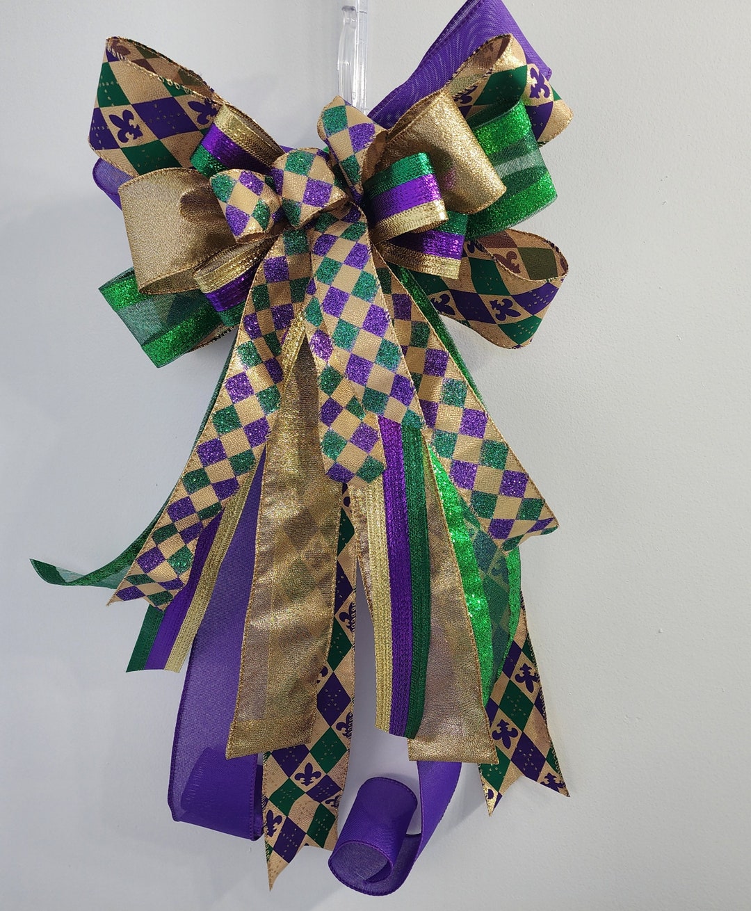 Mardi Gras Carnival Bow Mardi Gras Lamp Post Bow Mardi Gras - Etsy