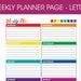Rainbow Journal Weekly Printable Planner Page, US Letter Size 8.5 X 11 ...