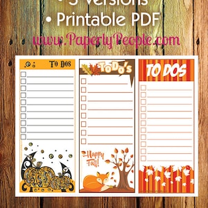 Fall to Do List Printable, Autumn to Do Lists, Planner Inserts ...