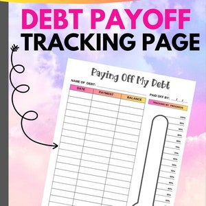 Debt Payoff Tracker | Printable Goal Tracker | Planner Pages | Debt ...