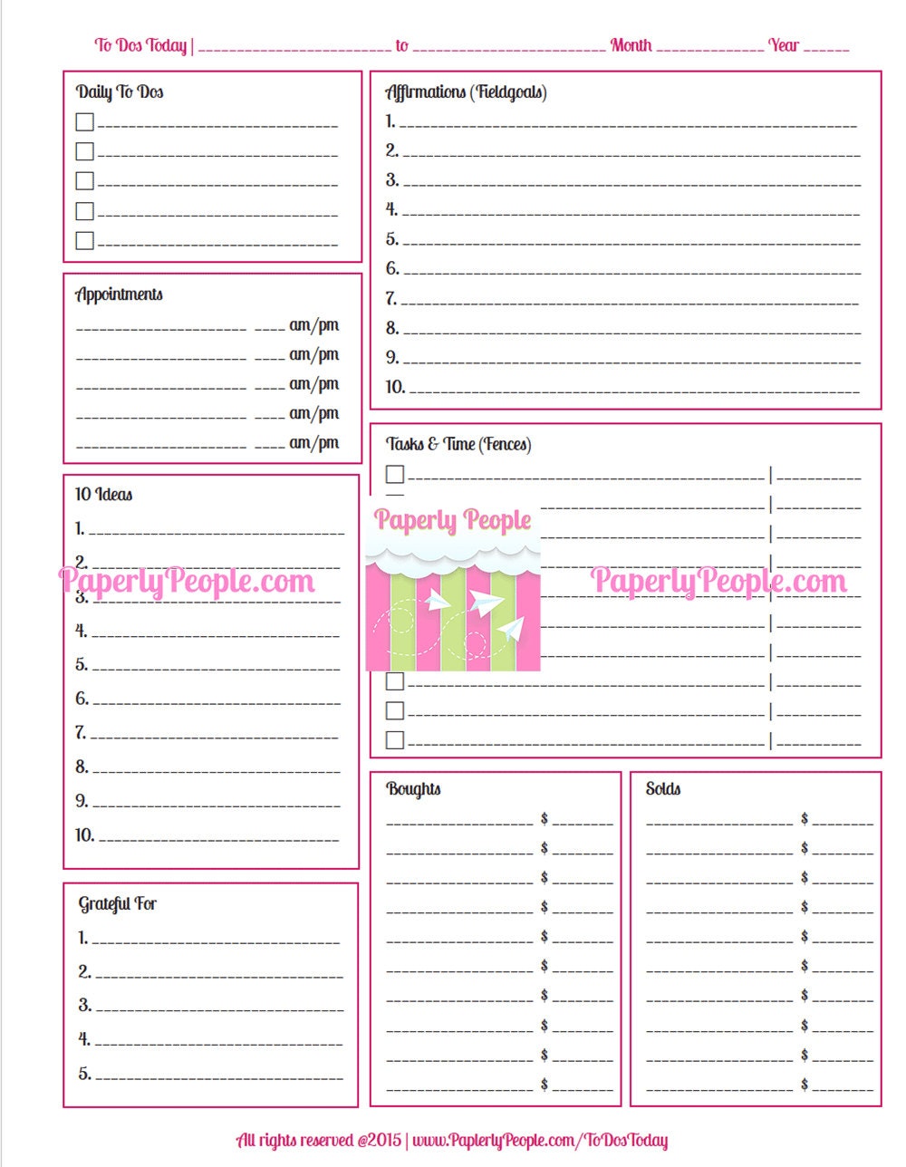 To Do List Kit, Get All 4 Printable Planner Pages, Wish List, Monthly ...