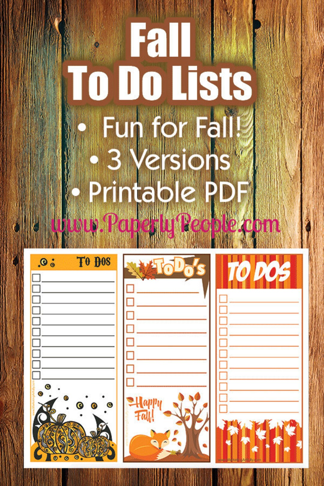 Fall to Do List Printable, Autumn to Do Lists, Planner Inserts ...