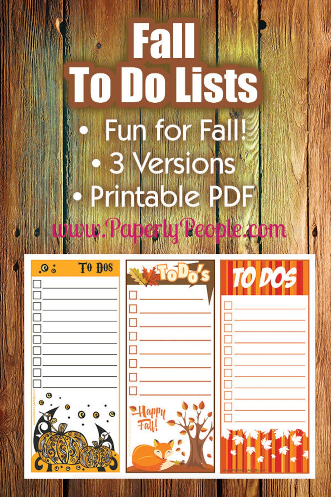 Fall to Do List Printable, Autumn to Do Lists, Planner Inserts ...