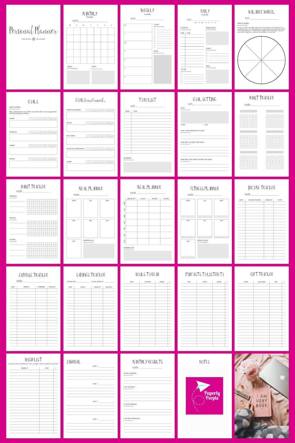 2024 Planner Bundle Printable Planner Pages Undated Planner Inserts Day ...