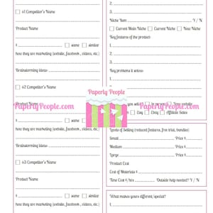 Product Development Worksheet, Scope Out New Product Ideas, Printable ...
