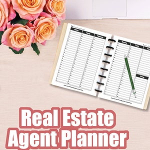 Real Estate Agent Planner, Agenda Calendar, Goal Setting, Printable PDF ...