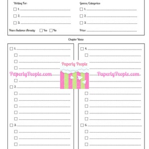 Writing A Book Worksheet for Writers, Writing Tools, Indie Author Tools ...