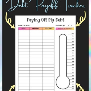 Debt Payoff Tracker | Printable Goal Tracker | Planner Pages | Debt ...