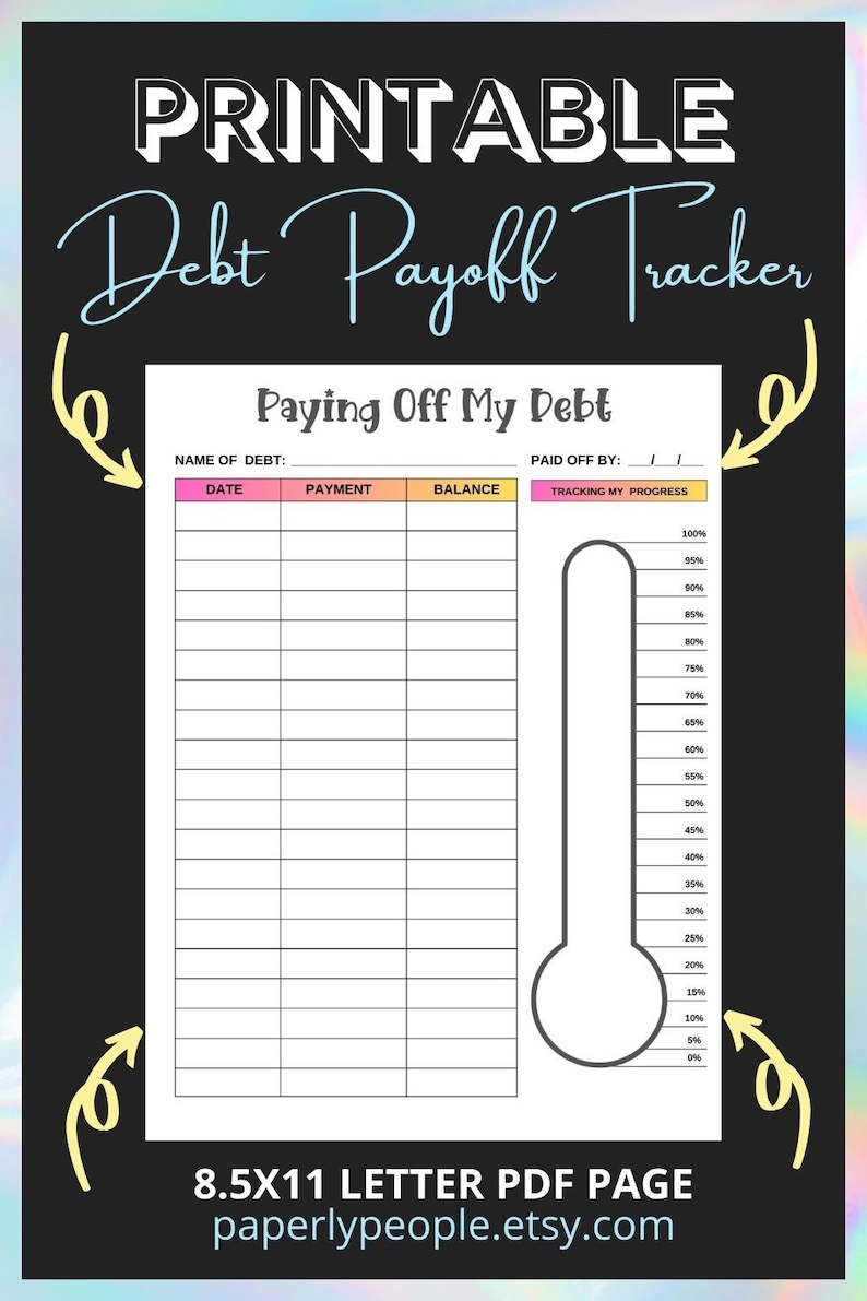 Debt Payoff Tracker | Printable Goal Tracker | Planner Pages | Debt ...