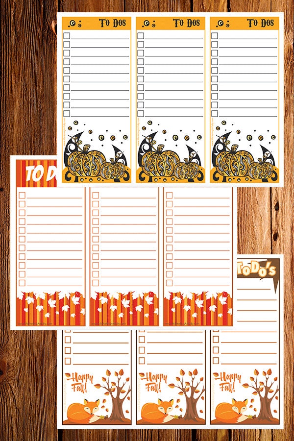 Fall to Do List Printable, Autumn to Do Lists, Planner Inserts ...