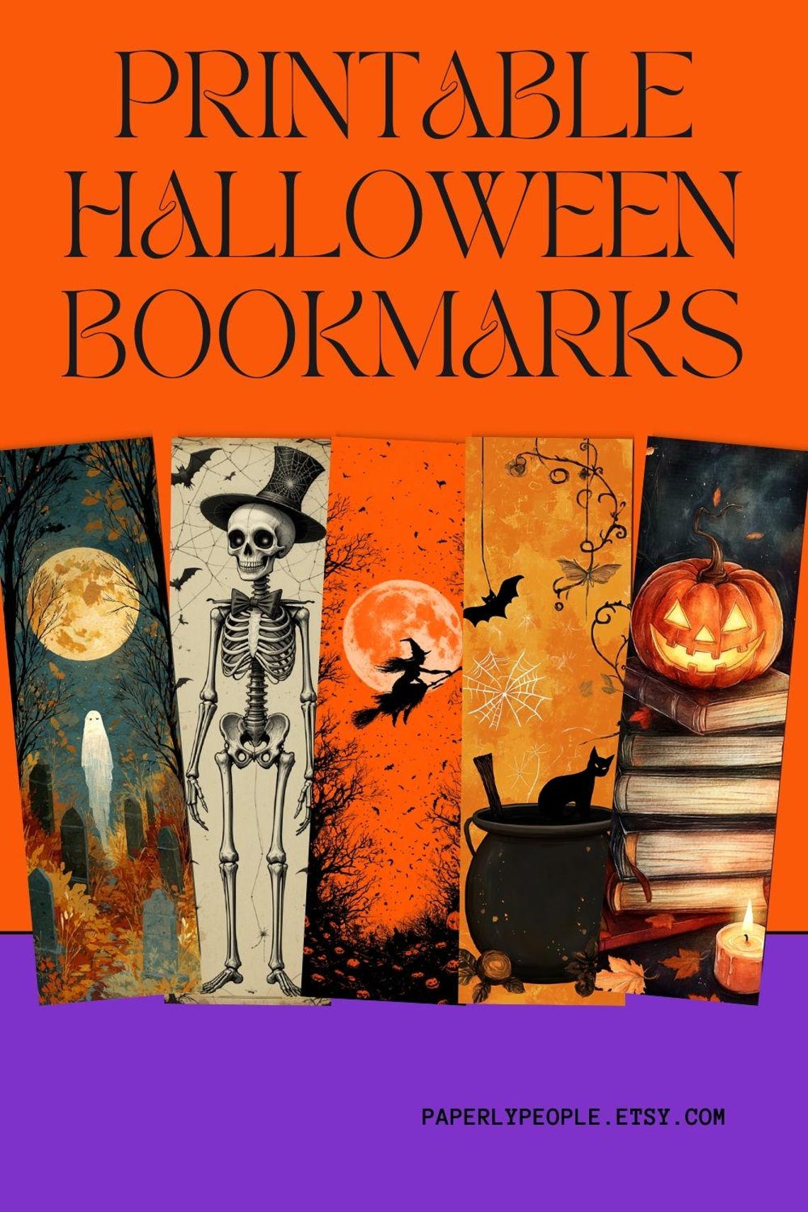 Halloween Bookmarks | Printable Bookmark Bundle | Junk Journal ...