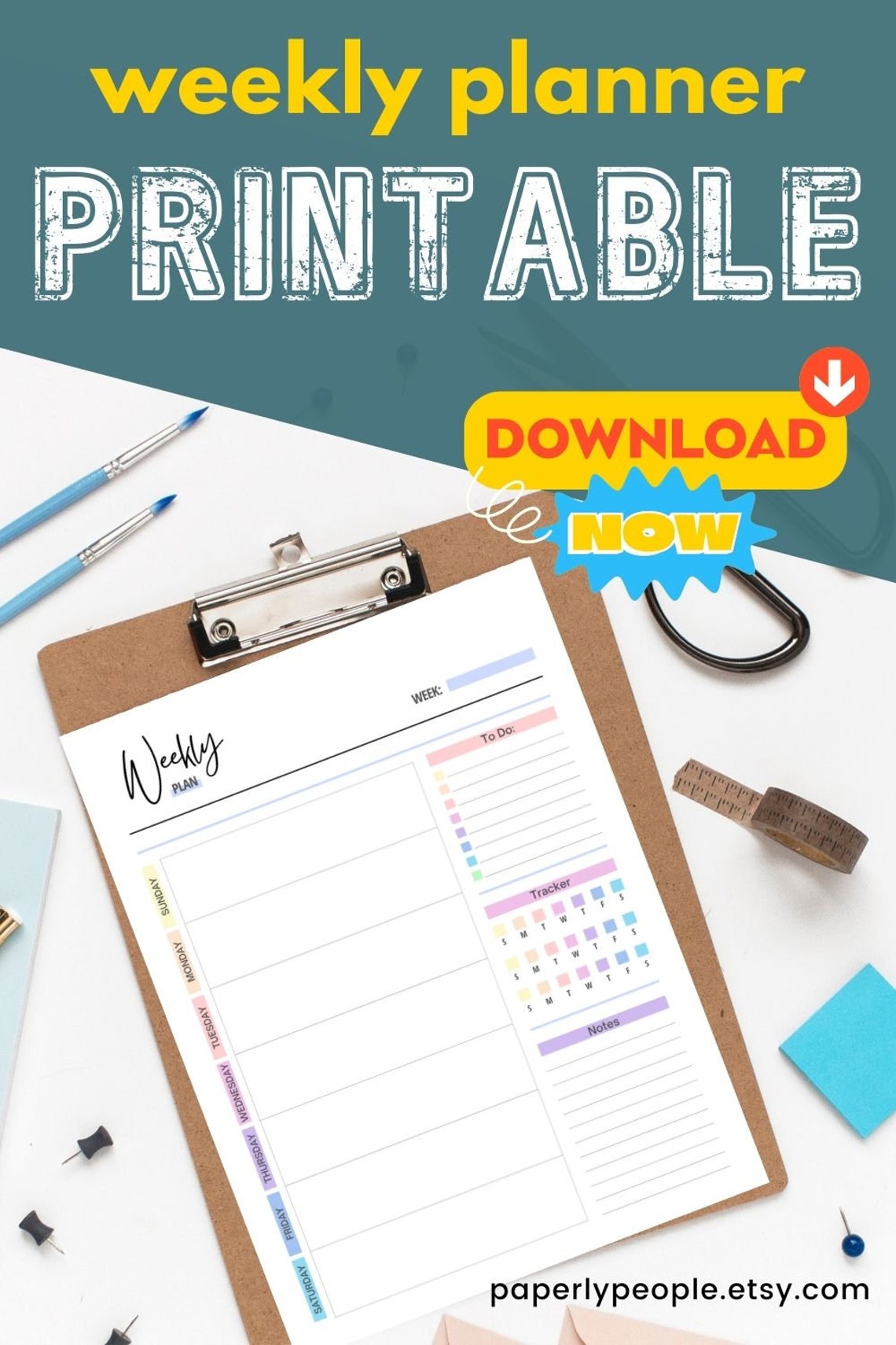 Printable Weekly Planner Undated Weekly Goal Sheet Minimalist Planner 8 ...