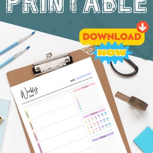 Printable Weekly Planner | Undated Weekly Goal Sheet | Minimalist ...