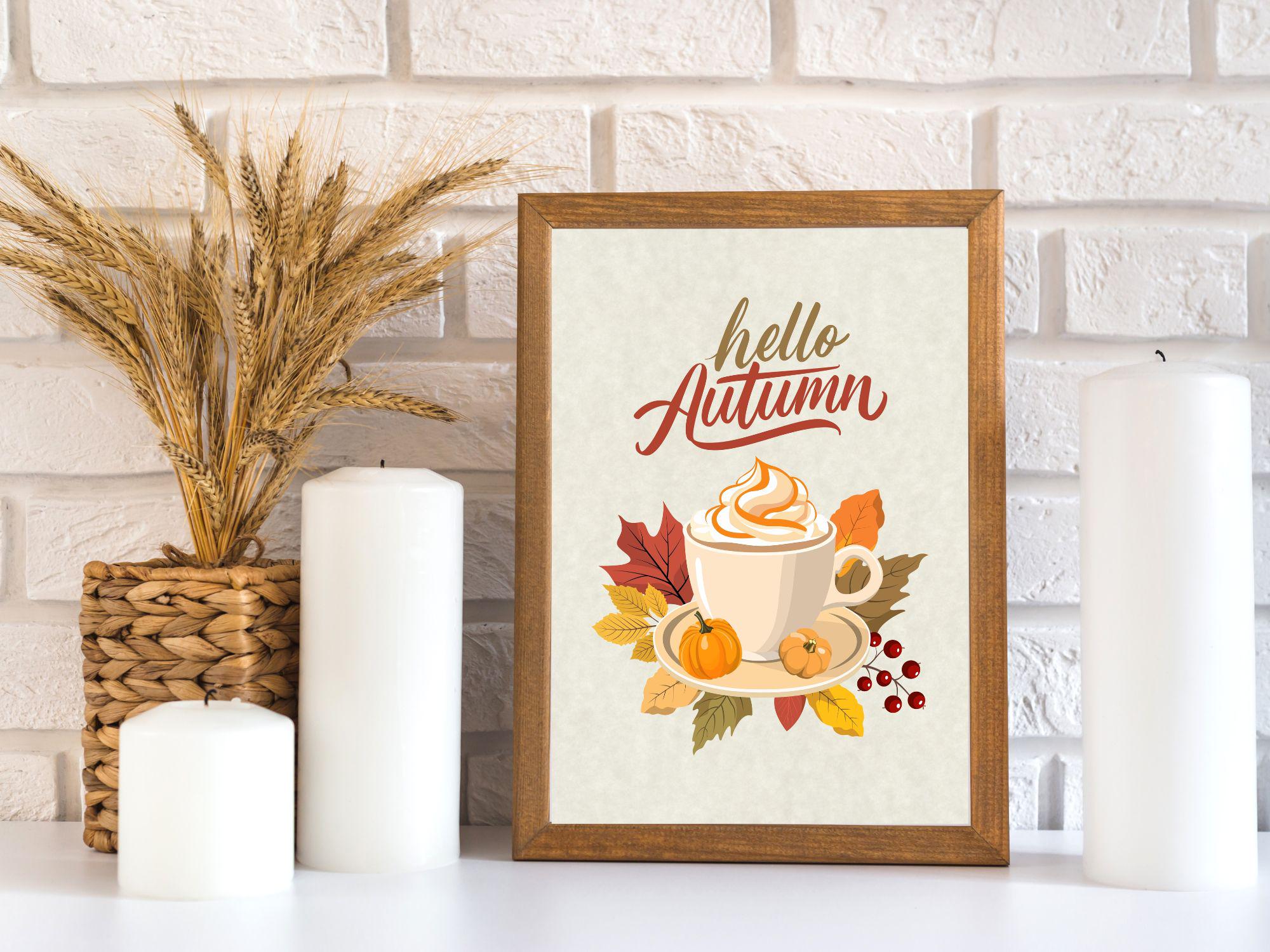 Hello Autumn Printable Wall Art | Autumn Decor | Trendy Office Wall Art ...