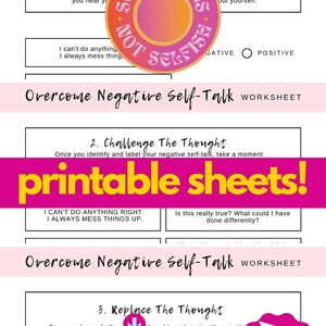 Self-care Kit | Overcome Negative Self Talk | Mindfulness Workbook ...