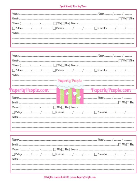 Customer Lead Sheets