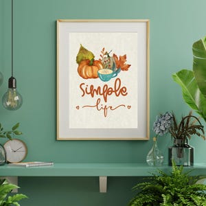 Simple Life Printable Wall Art | Autumn Decor | Trendy Coffee Art ...