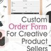 Order Form for Creative Products Companies | Custom Business Forms, for ...