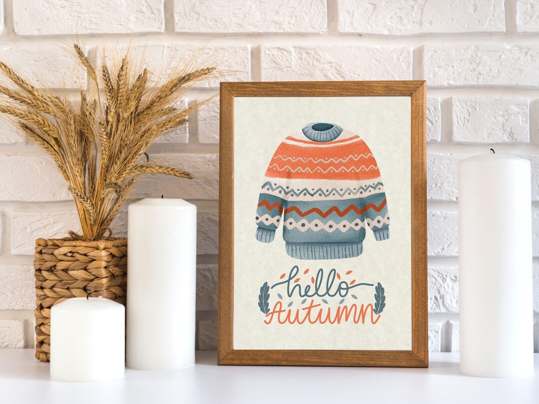 Sweater Weather Printable Wall Art | Autumn Decor | Trendy Office Wall ...
