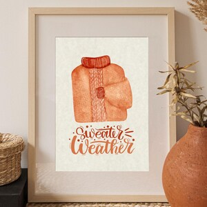Sweater Weather Printable Wall Art | Autumn Decor | Trendy Office Wall ...